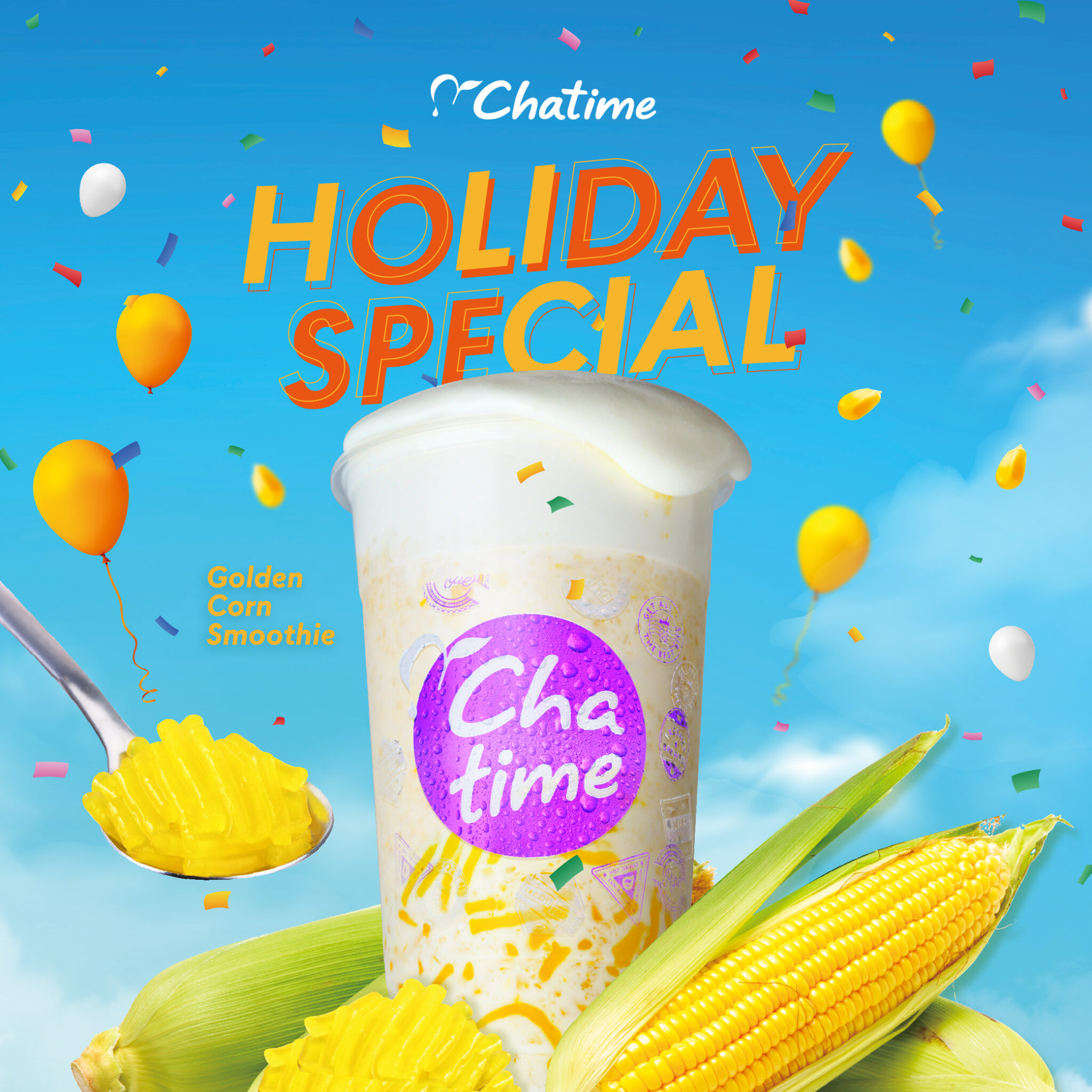 Chatime Global Debut! Thrilling New Innovation – Golden Corn Smoothie ...